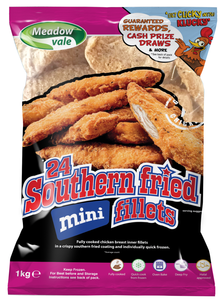 Meadow Vale 40g Southern Fried Chicken Mini Fillets [1kg] - Bradleys