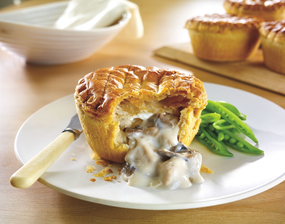 Wrights Unbaked Premium Chicken & Mushroom Pies [24x240g] - Bradleys